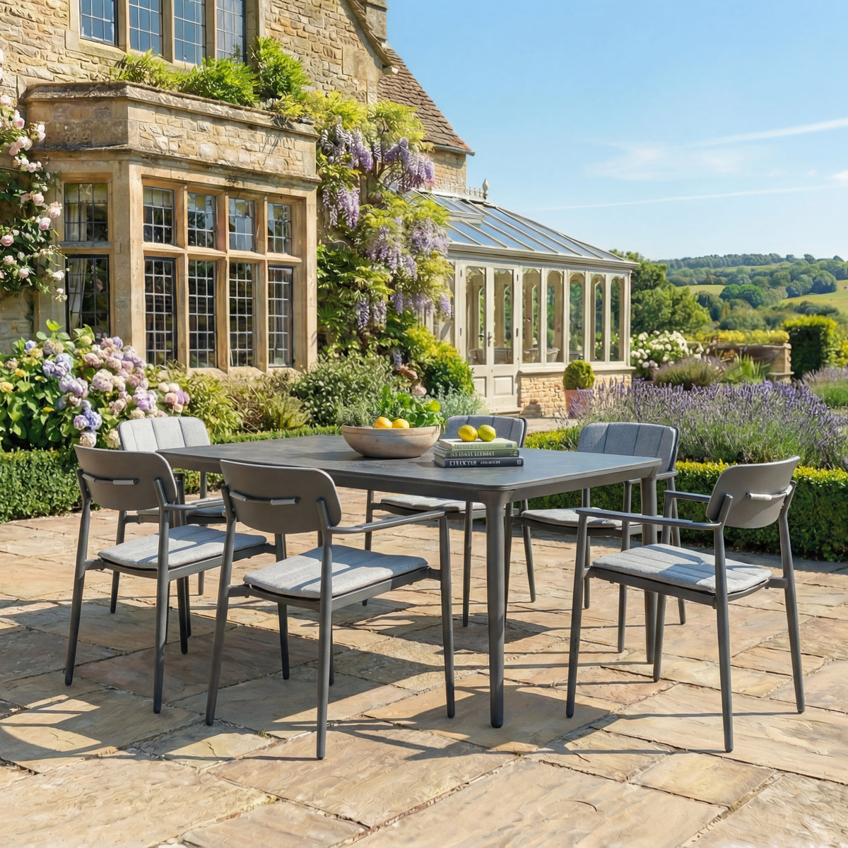 Rimini 6 Seater Rectangular Dining Set with Armchairs | Alexander Rose ...