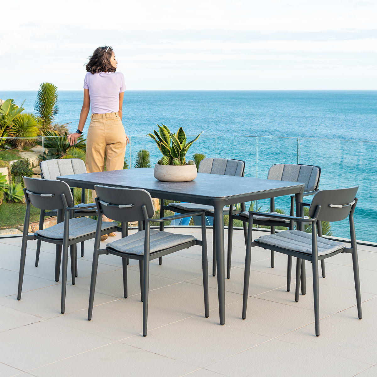 Rimini 6 Seater Rectangular Dining Set with Armchairs | Alexander Rose ...